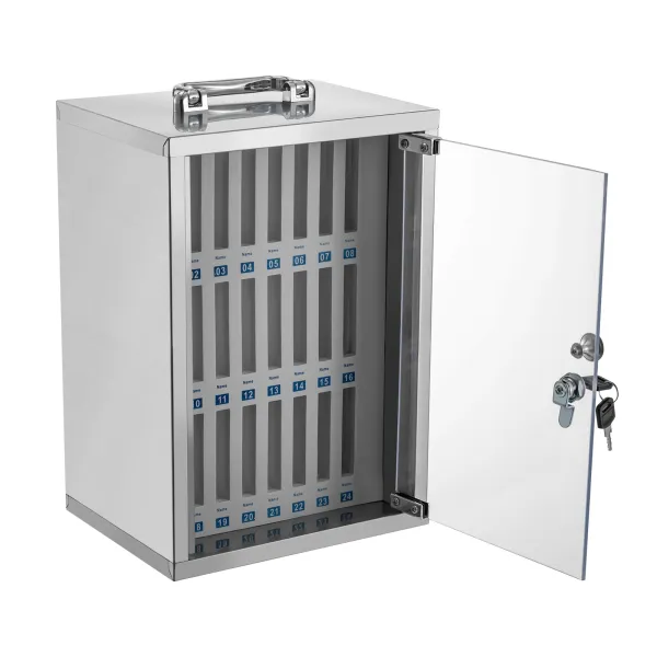 24 Slots Cell Phones Storage Cabinet Pocket Chart Storage Locker Box