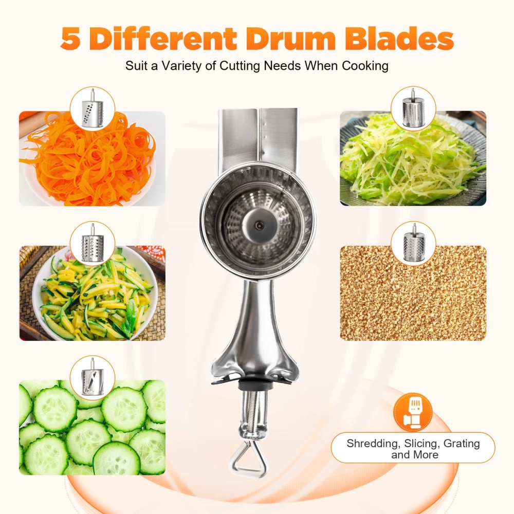 3.93*9.44inch Stainless Steel Manual Rotary Rotary Grater Food Mills ...