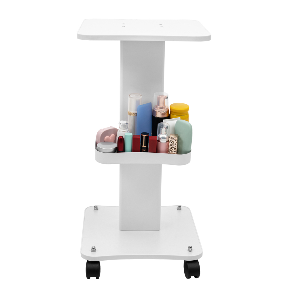 Hair Salon Aluminum Trolley Instrument Tray Rolling Beauty Cart Wheel Stand