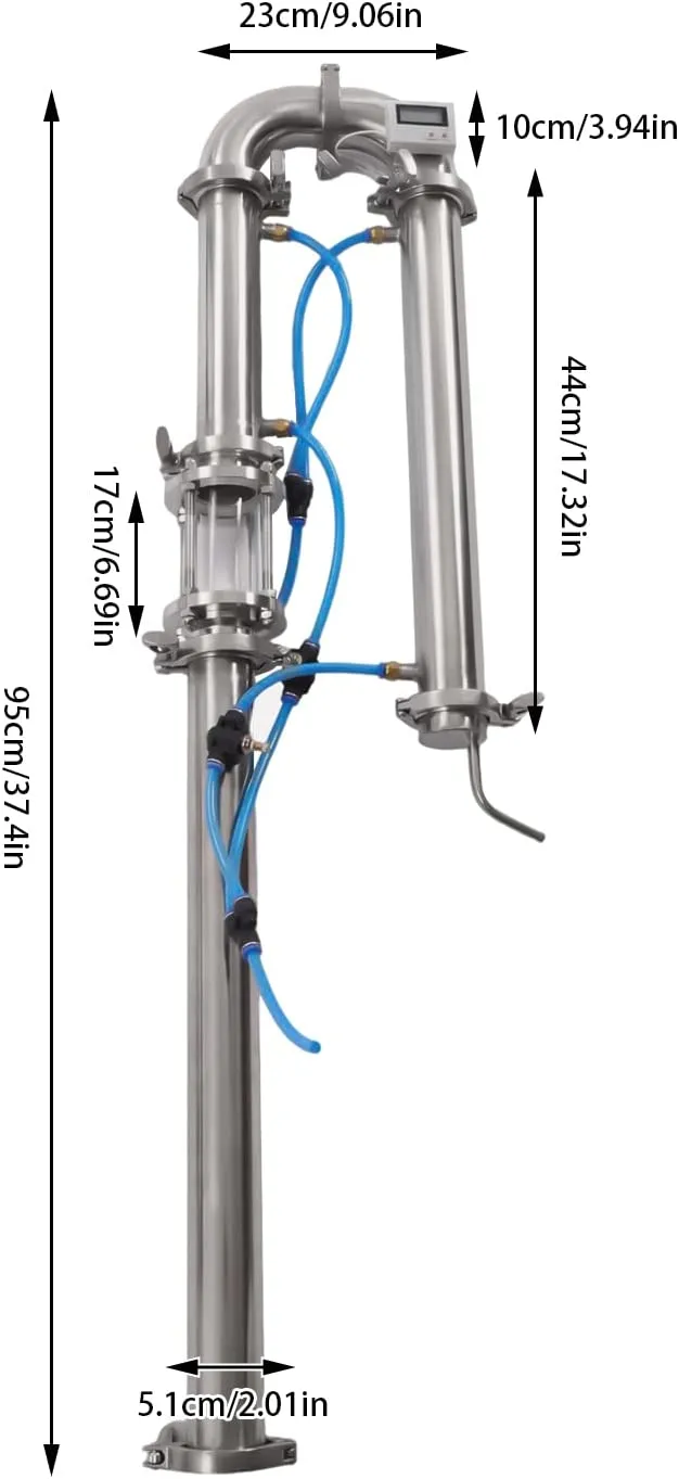 Tubular Distillation Tower With Sight Glass Domestic Brewing Equipment