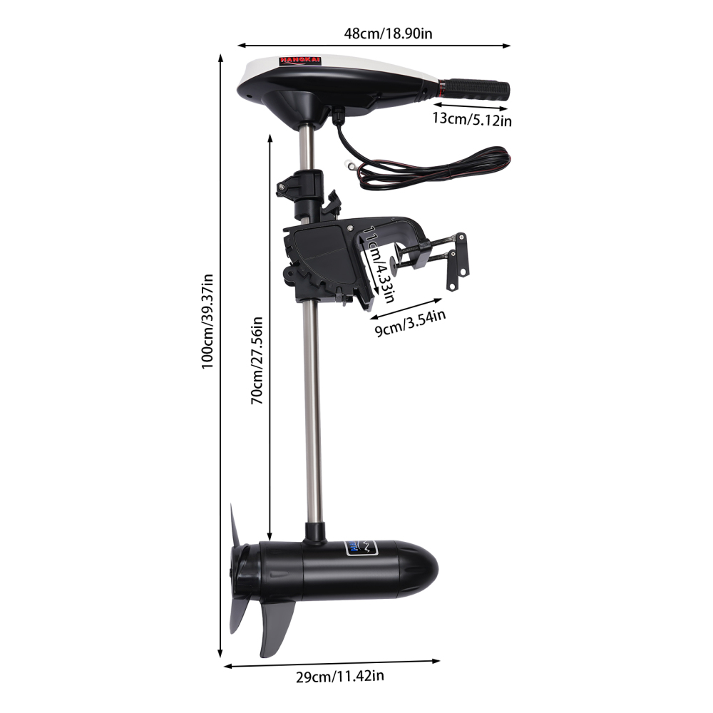 CNCEST Electric Trolling Motor 12V 45LBS Outboard Boat Motor Propeller