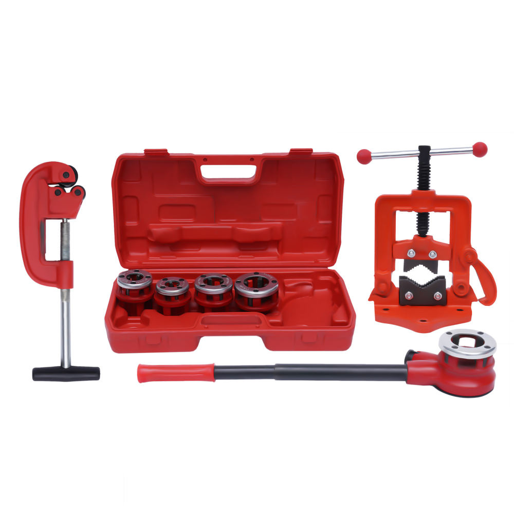 Ratchet Pipe Threader Kit Set 3/8", 1/2", 3/4",1", 1-1/4" Manual ...
