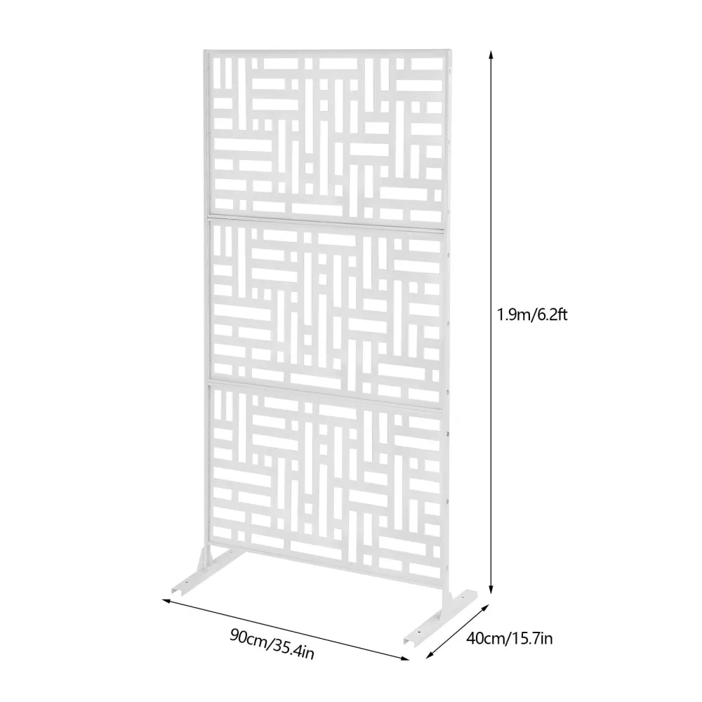 Metal Privacy Screen Outdoor Decorative Privacy Screen with Stand