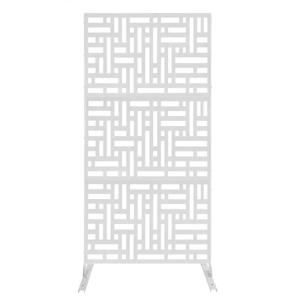 Metal Privacy Screen Outdoor Decorative Privacy Screen with Stand