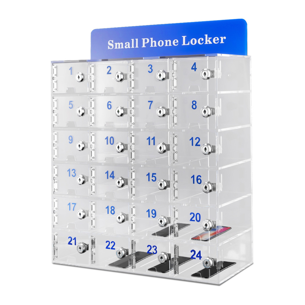 Cell Phone Lock Box, Wall-Mounted Acrylic Cell Phones Storage Cabinet