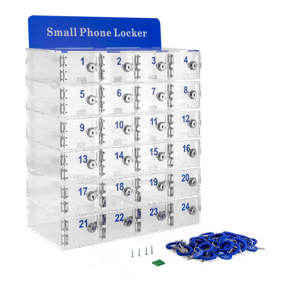 Cell Phone Lock Box, Wall-Mounted Acrylic Cell Phones Storage Cabinet